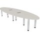 10 Person Oval Conference Table 12'x4' with Power And Data Post Legs ...