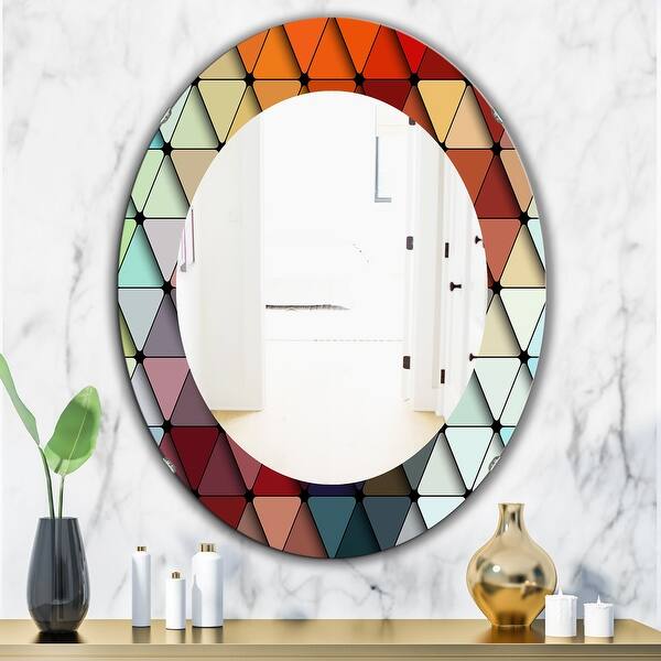 Designart 'Triangular Colourfields 23' Printed Modern WallMirror ...