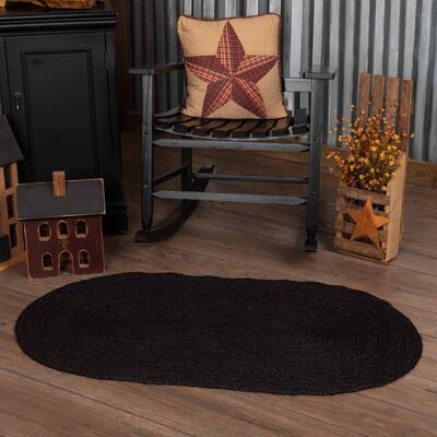 Black Jute Oval Rug - 2'3" x 4' - Overstock - 19446967