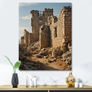 Designart "Castles Ancient Ruins Weathered" Castles Wall Decor - Bed ...