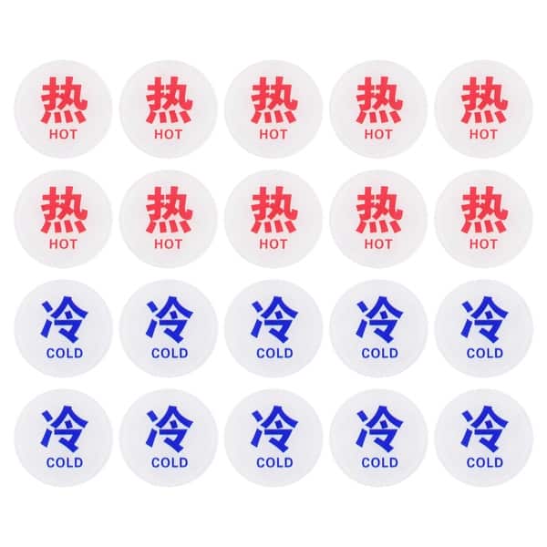 Hot/Cold Water Label 10 Pairs Acrylic Sign Stickers Red/Blue/White ...