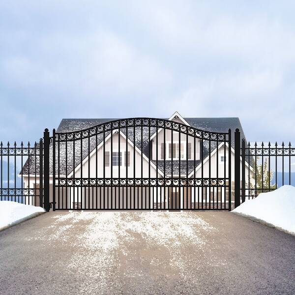 ALEKO Steel Single Swing 12 ft Driveway Gate Paris Style Black - Bed ...