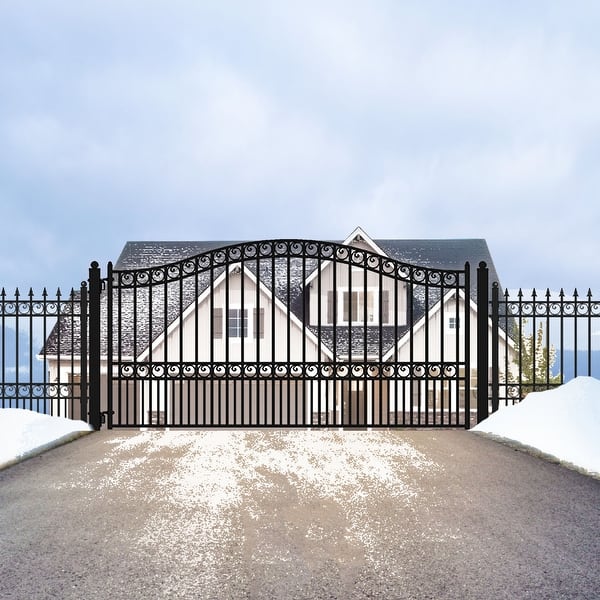 ALEKO Steel Single Swing 14 ft Driveway Gate Paris Style Black - Bed ...