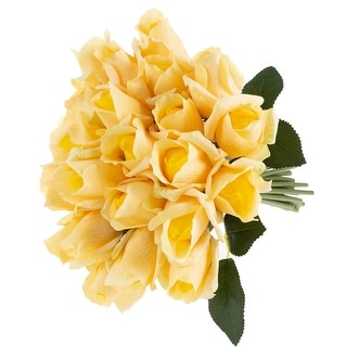 Pure Garden 24Pc Rose Artificial Flowers, Yellow - Bed Bath & Beyond ...
