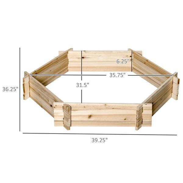 Outsunny 39'' x 36'' Screwless Raised Garden Bed, Hexagon Planter Box ...