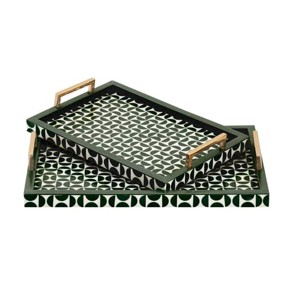 dark green rectangle tray
