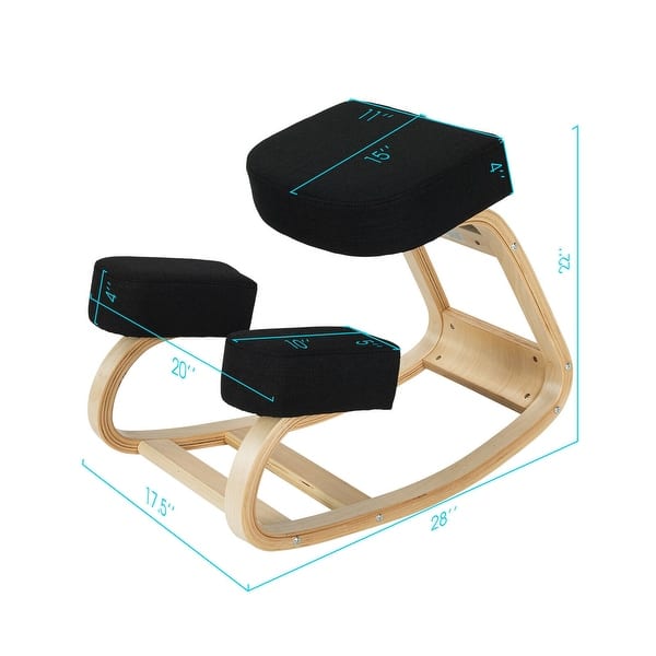 Gymax Ergonomic Kneeling Chair Rocking Stool Upright Posture Office ...