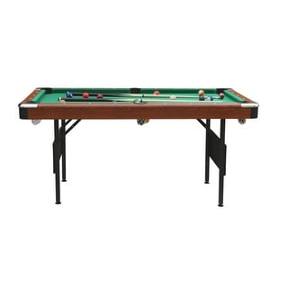 Portable Pool Table Folding Billiards Table Green Velvet Games Table ...
