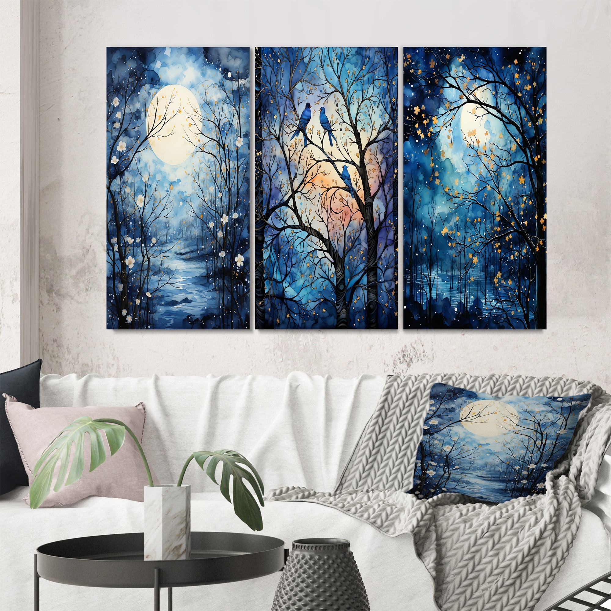 blue tree canvas