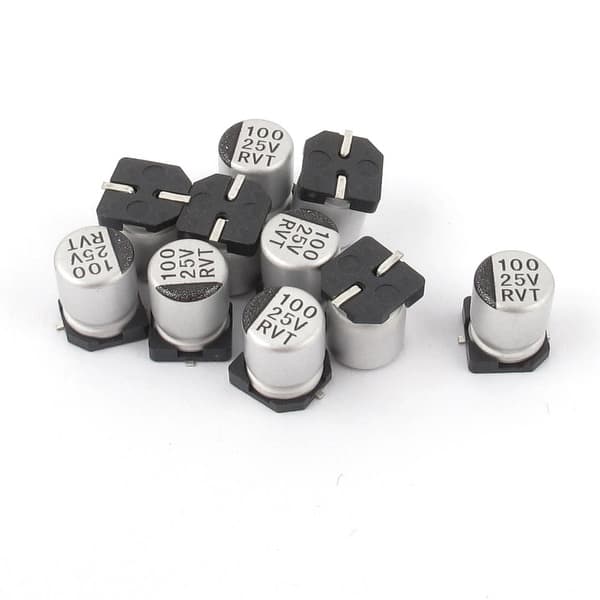 10pcs 100uF 25V Surface Mounted Devices Aluminum Electrolytic ...