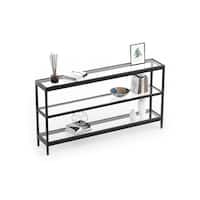 Console Entryway Table with 3 Tiers Foyer Tables Open Glass Sofa Table ...