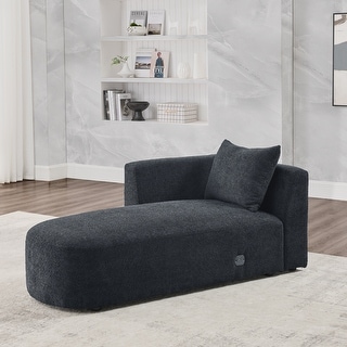 Single Person Sofa with A Pillow Backrest，Right Side Chaise for Modular ...
