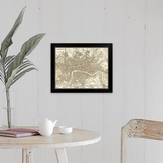"Sepia Map of London" Black Framed Print - Bed Bath & Beyond - 30174040