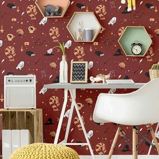 Red Harry Peel and Stick Removable Wallpaper 7628 - Bed Bath & Beyond ...