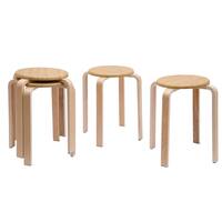 18" Stacking Stool Round Dining Chair Backless Set of 4 - On Sale - Bed ...