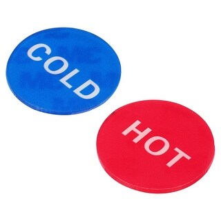 Self Stick Hot/Cold Water Label, Acrylic Waterproof Adhesive Sticker ...