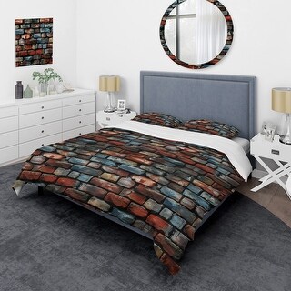 Designart "Architectural Brick Elegance Brick Pattern" modern bedding ...