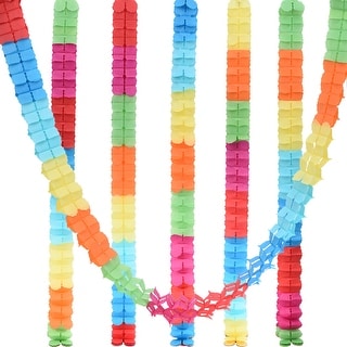 6Pcs 9.8ft Four-Leaf Paper Flower Garland Hanging Streamers Multicolor ...