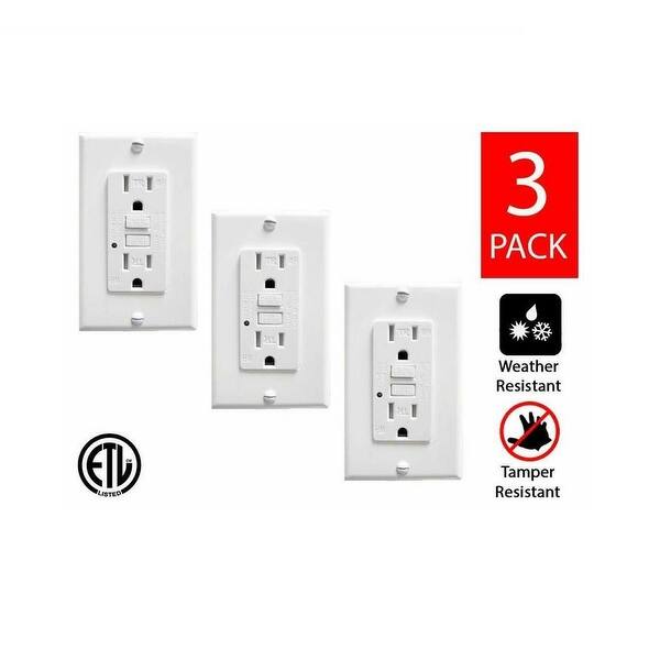 White Weather Resistant GFCI 15A 125V Tamper Resistant Outlet - 15 AMP ...