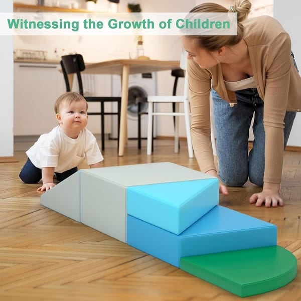 Foam Climbing Blocks Toddlers 5 Pieces Baby Activity Play Set Indoor ...