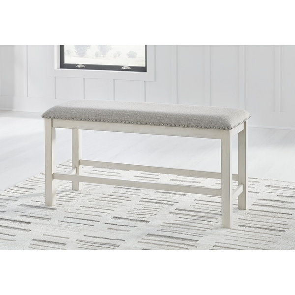 Farmhouse Reimagined Antique White Upholstered Bench - On Sale - Bed ...