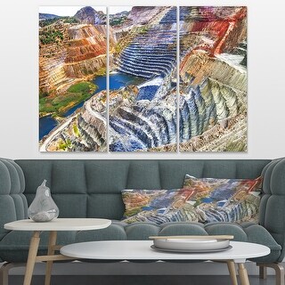 Designart "Impressive Mines and Canyon" Landscape Canvas Art Print ...