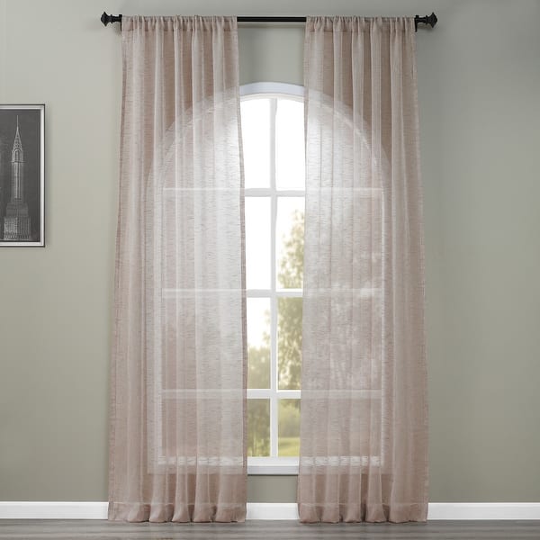 Exclusive Fabrics Open Weave Linen Sheer Curtain (1 Panel) - Bed Bath ...