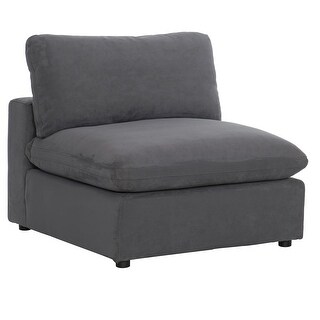Wooden Armless Chair with Removable Seat and Back Pillow, Gray - Bed ...