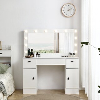 Vanity Table with Lighted Mirror and 3 Drawers - Bed Bath & Beyond ...
