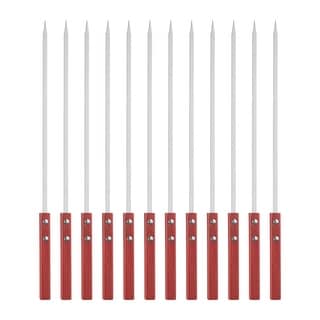 12pcs Kebob Skewers 40cmx7mmx2mm Flat Sticks with Wood Handle - Bed ...