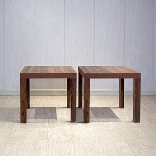 Walnut Square Simple End Table Side Table (Set of 2 ) - Bed Bath ...
