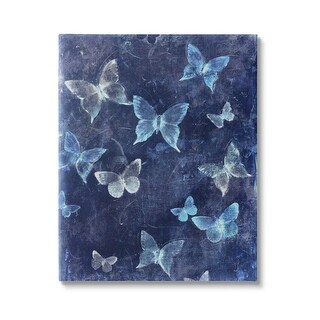 Stupell Blue Abstract Butterflies Canvas Wall Art by Tim O'Toole - Bed ...