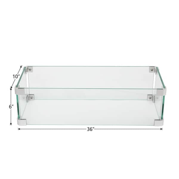 COSIEST Glass Wind Guard Tempered Glass for Outdoor Fire Pit ...