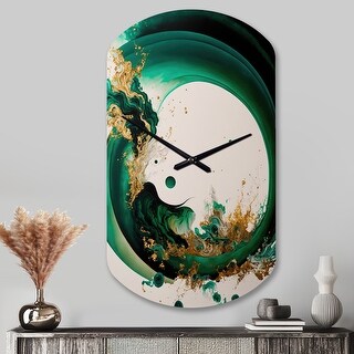Emerald Green And Gold Abstract Waves II - Abstract Spirals Large Wall ...