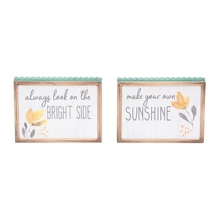 7" x 5.43" Sunshine Bright Side Wall Plaque Set of 2 - Set of 2 - Bed ...