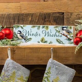 Holiday Mantel Sign - "Winter Wishes" - 18" x 5" - Multicolor - Bed ...