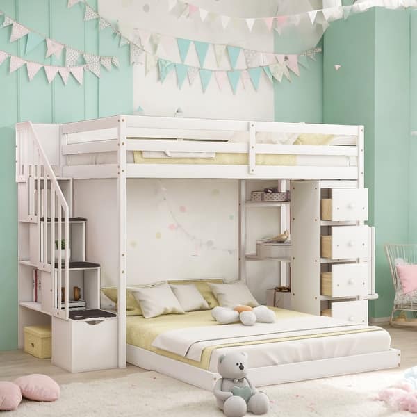 Twin Over Full Sophisticated & Practical Muti-Functional Bunk Bed,Bunk ...