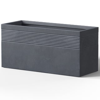 Tall Concrete Rectangle Plant Boxes / Large Indoor and Outdoor Flower ...