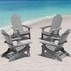 WINSOON All Weather HIPS Outdoor Folding Adirondack Chairs Outdoor ...