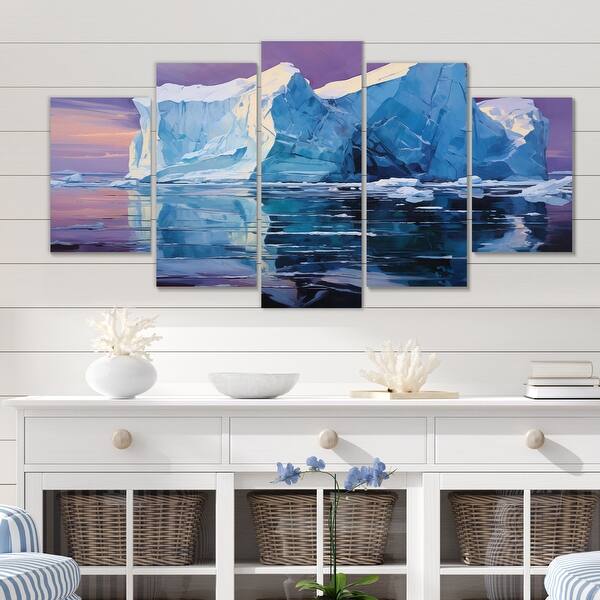 Designart "Teal Purple Iceberg Unseen Depths" Landscapes Multipanel ...