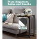 C-Shaped End Table with Metal Frame, Compact Sofa Side Table for Living Room, Bedroom, or ...