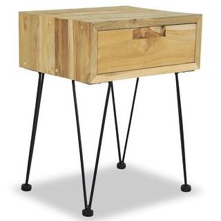 Solid Teak Bedside Cabinet Nightstand - Bed Bath & Beyond - 34708198