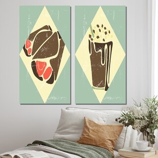 Designart 'Vintage Grunge Food Designs In Retro Colors I' Food ...