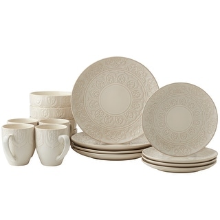 Tabletops Gallery 16pc Brielle Dinnerware Set - Embossed - Bed Bath ...