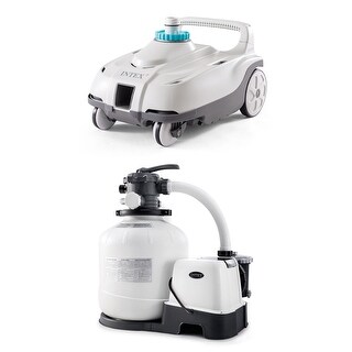 Intex Automatic Pool Cleaner w/Krystal Clear Saltwater System & Sand ...