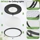 36W 3600lm Super Bright LED Ceiling Light Fixtures, Modern Black Flush ...