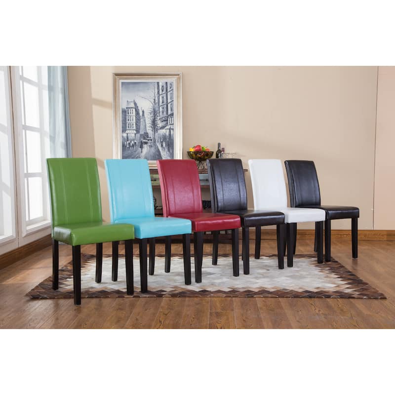 Roundhill Furniture Urban-Style Solid Wood Leatherette Small Padded ...