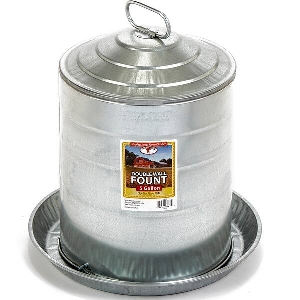 Miller Manufacturing 5 Gal Double Wall Metal Poultry Automatic Waterer ...
