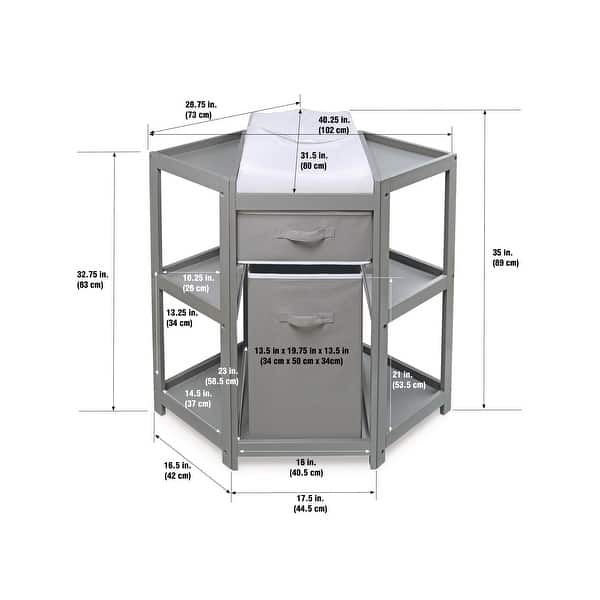 Diaper Corner Baby Changing Table with Hamper and Basket - Bed Bath ...
