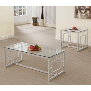 Merced Rectangular Coffee And End Table Set Nickel - Bed Bath & Beyond - 42918222